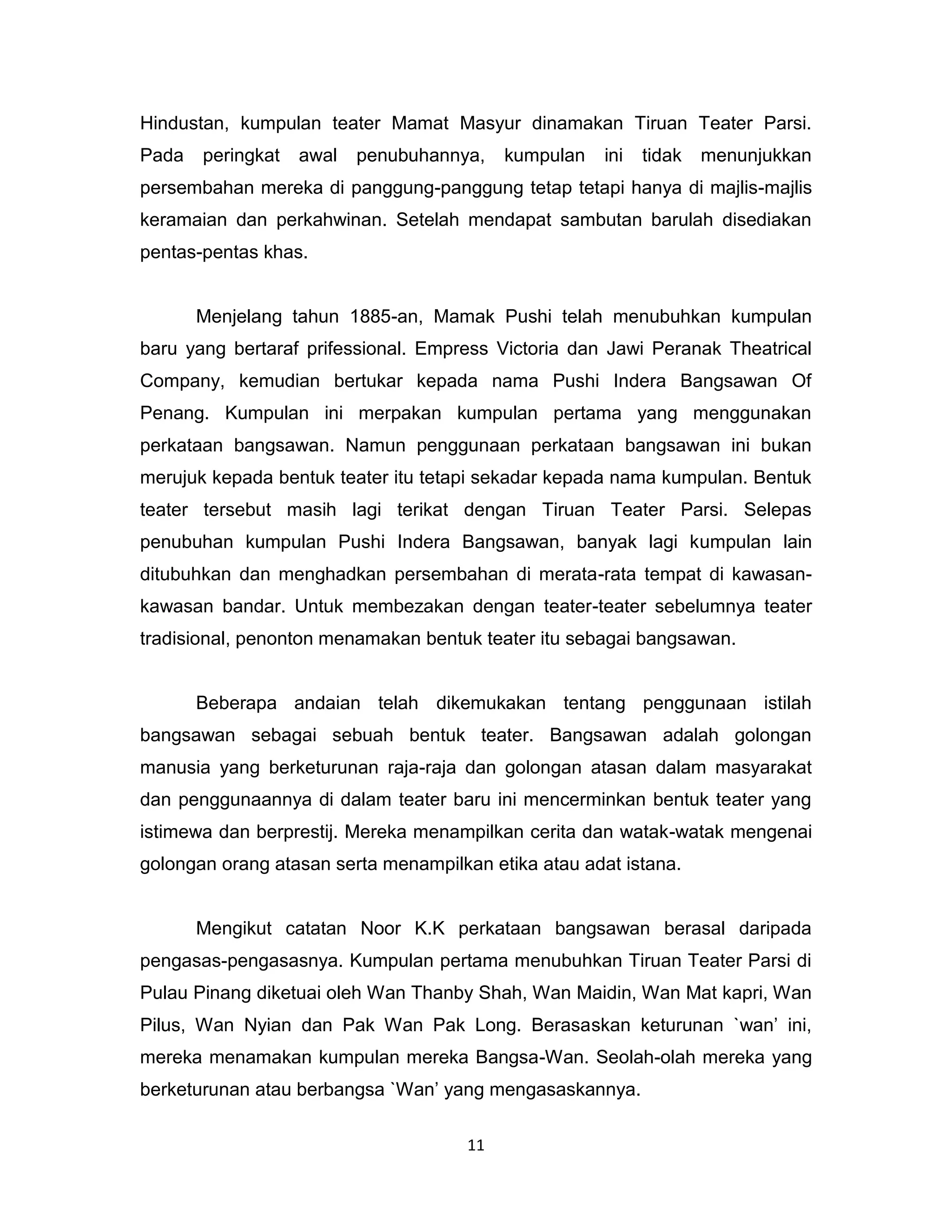 Teater Bangsawan | DOCX