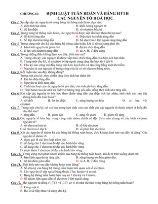 Bảng tuần hoàn các nguyên tố hóa học | PDF