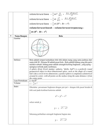 BANGUN RUANG SISI LENGKUNG GEOMETRI RUANG 2016 UNNES ROMBEL 2 | PDF