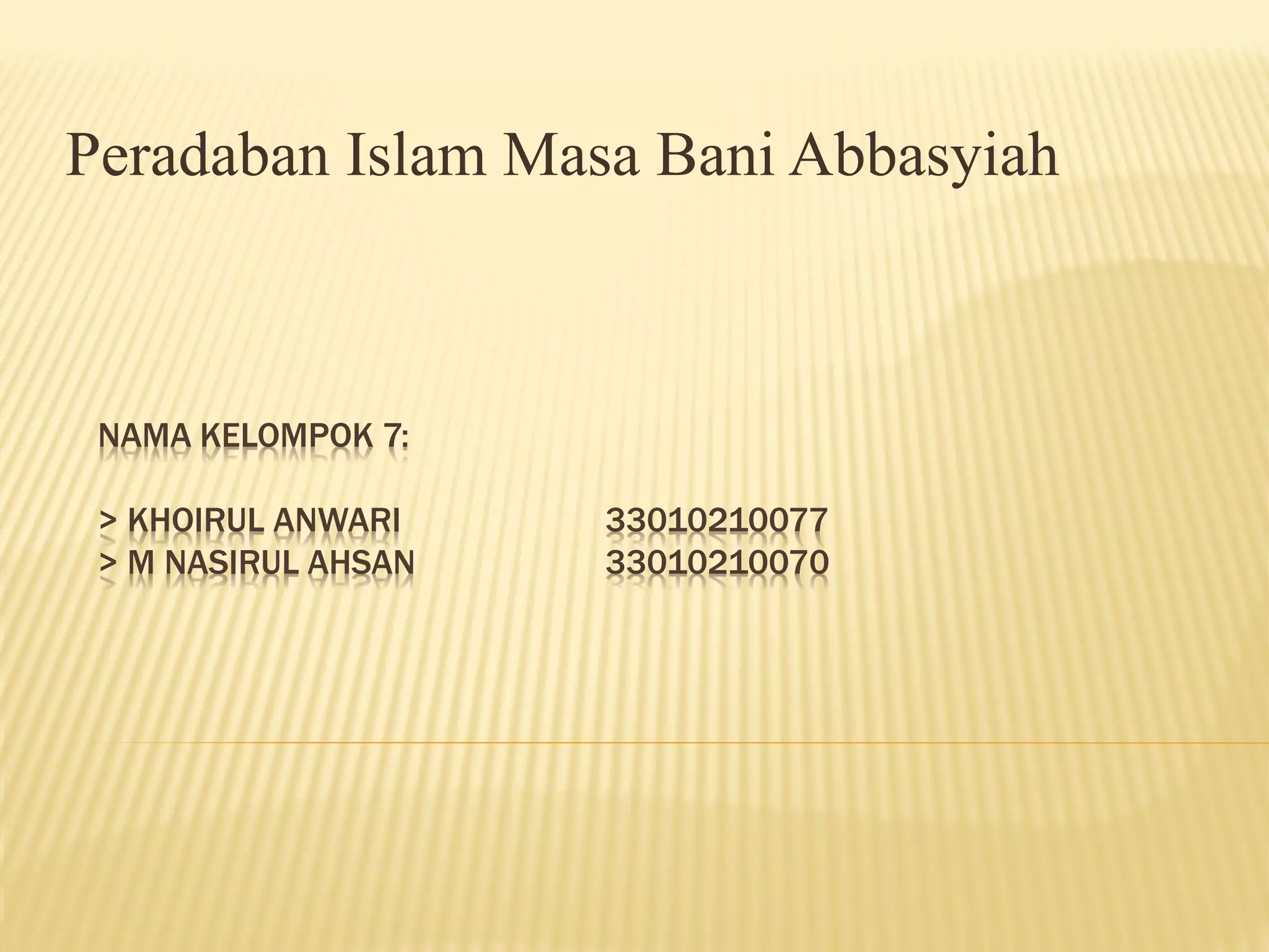 Peradaban Islam Masa Bani Abbasiyah | PDF