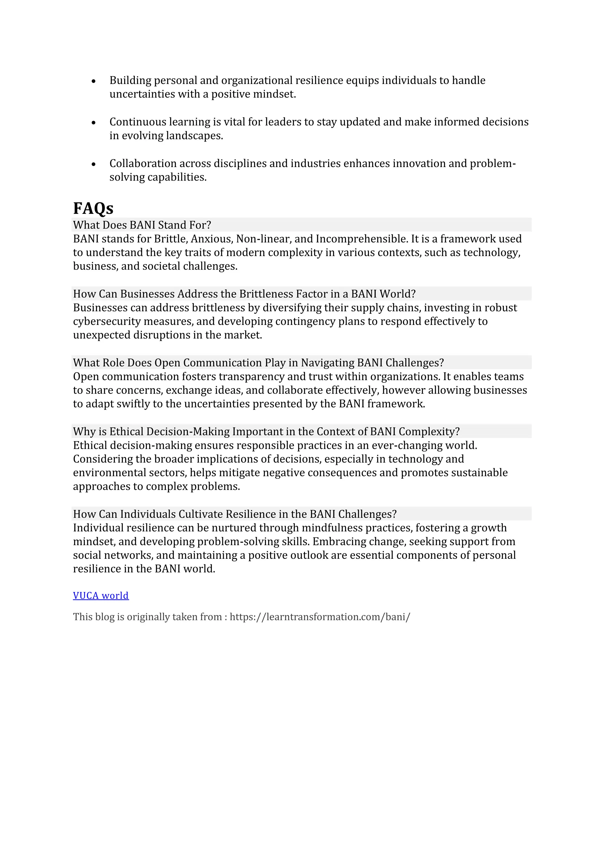 BANI Explained: Unraveling the Key Traits of Modern Complexity - Learn ...