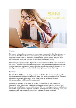 BANI Explained: Unraveling the Key Traits of Modern Complexity - Learn Transformation | PDF