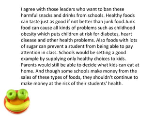 Should Schools Ban Junk Food and Sodas? | PPTX