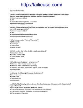 Bank exam-model-question-papers ans | PDF