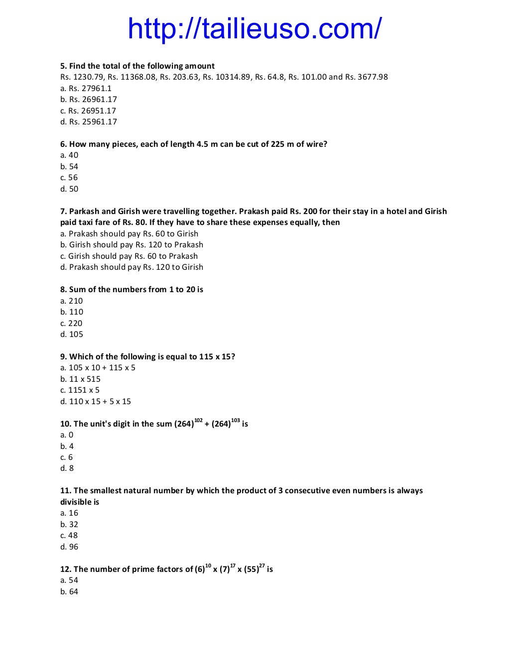 Bank exam-model-question-papers ans