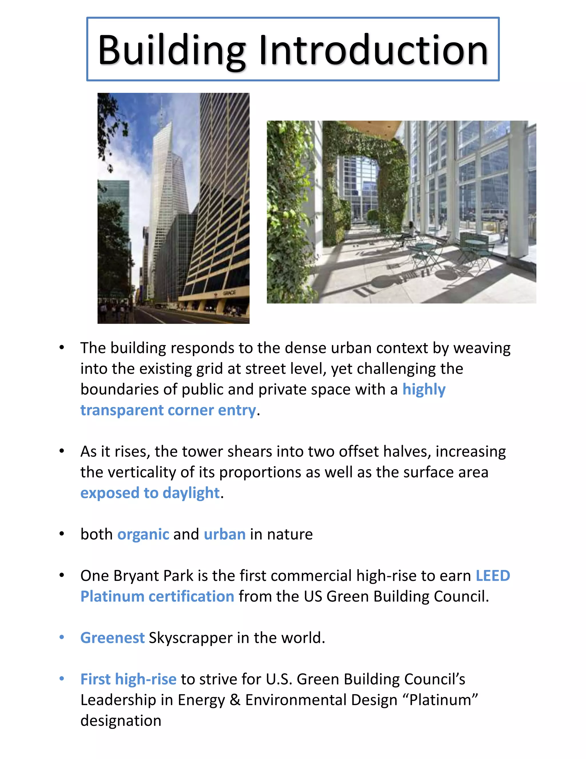 Case study on Bank of America Tower, KUET BECM 2k15. | PPTX