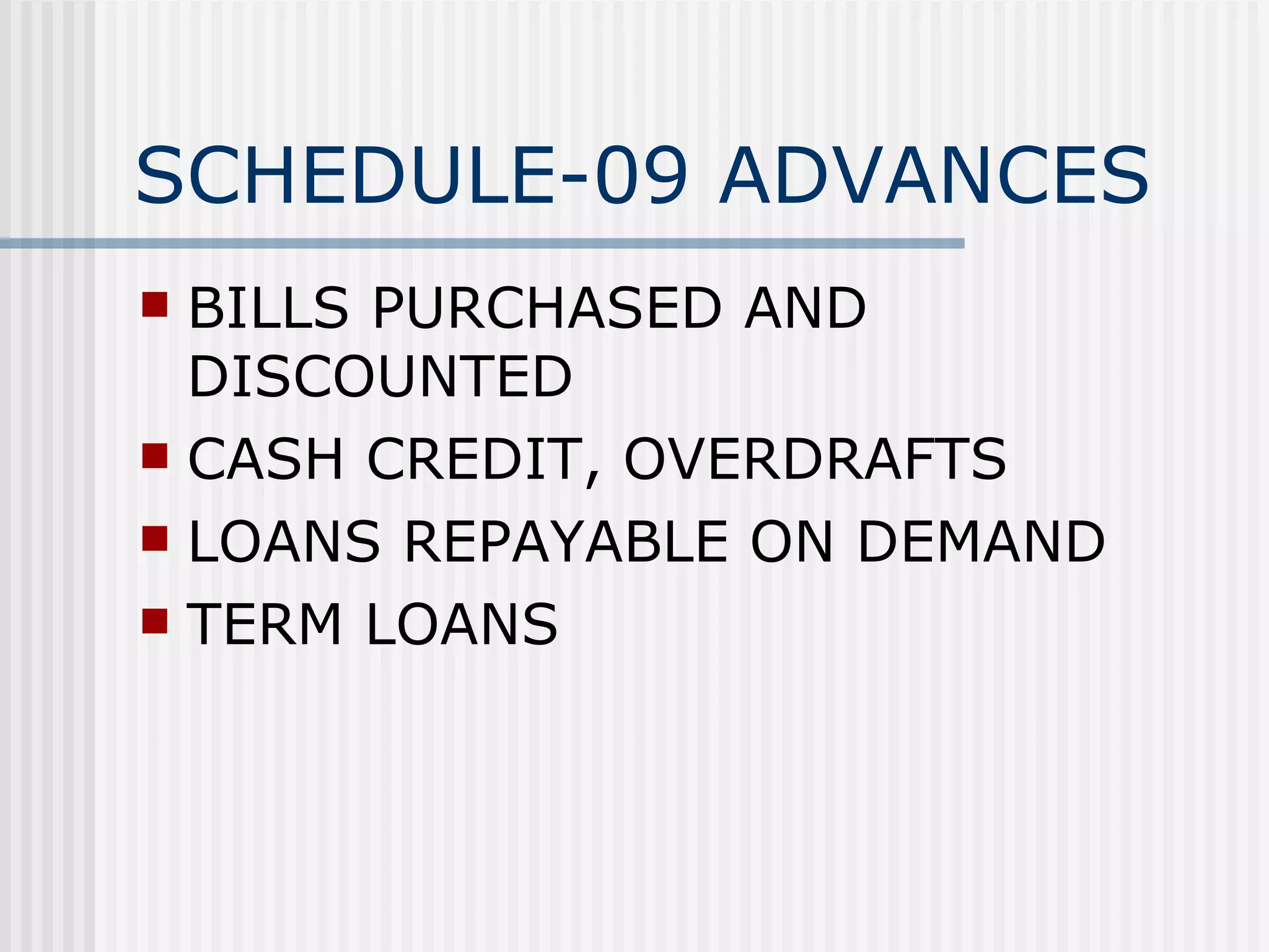 Bank Schedules Balance Sheet | PPT