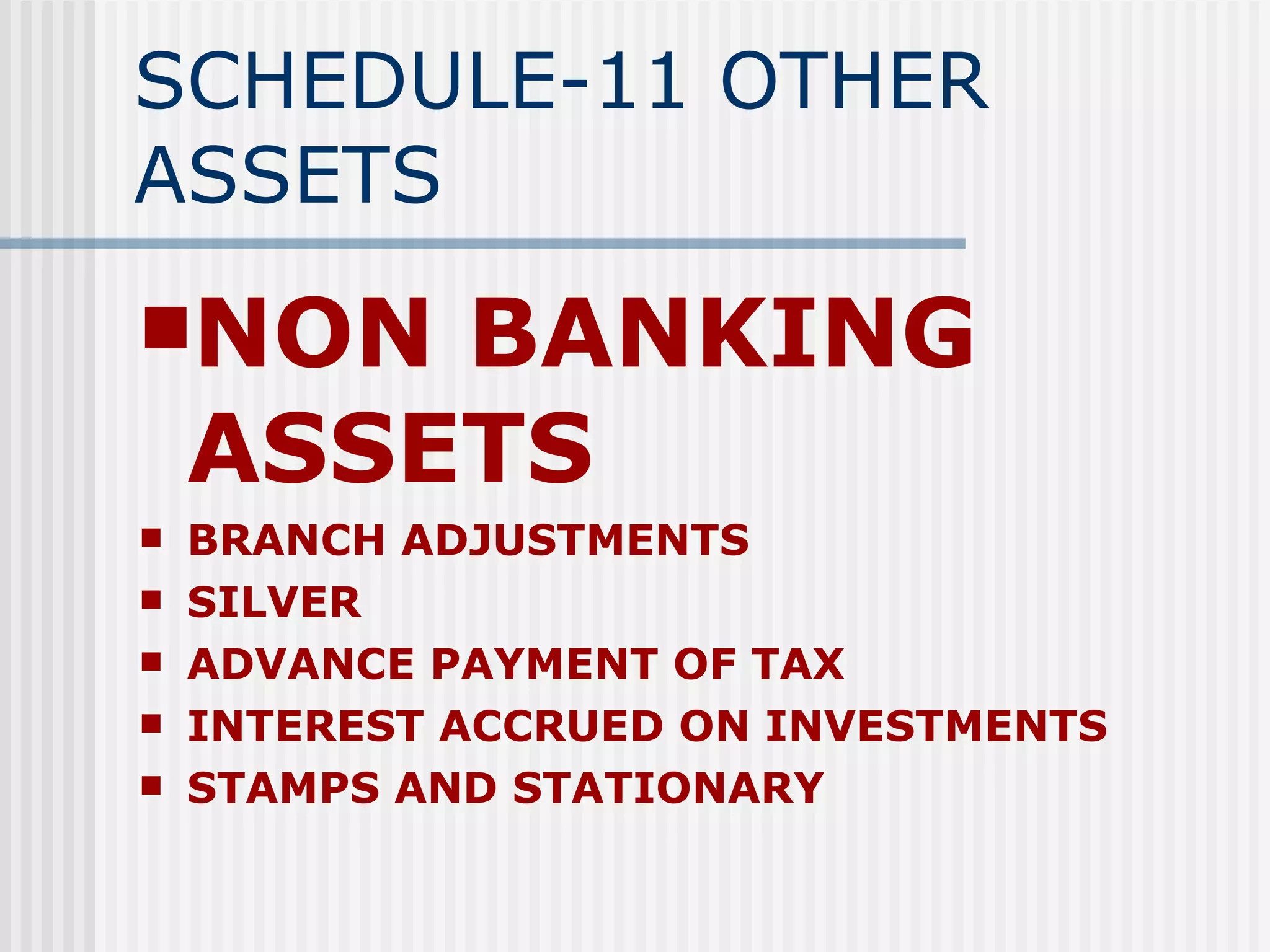 Bank Schedules Balance Sheet | PPT
