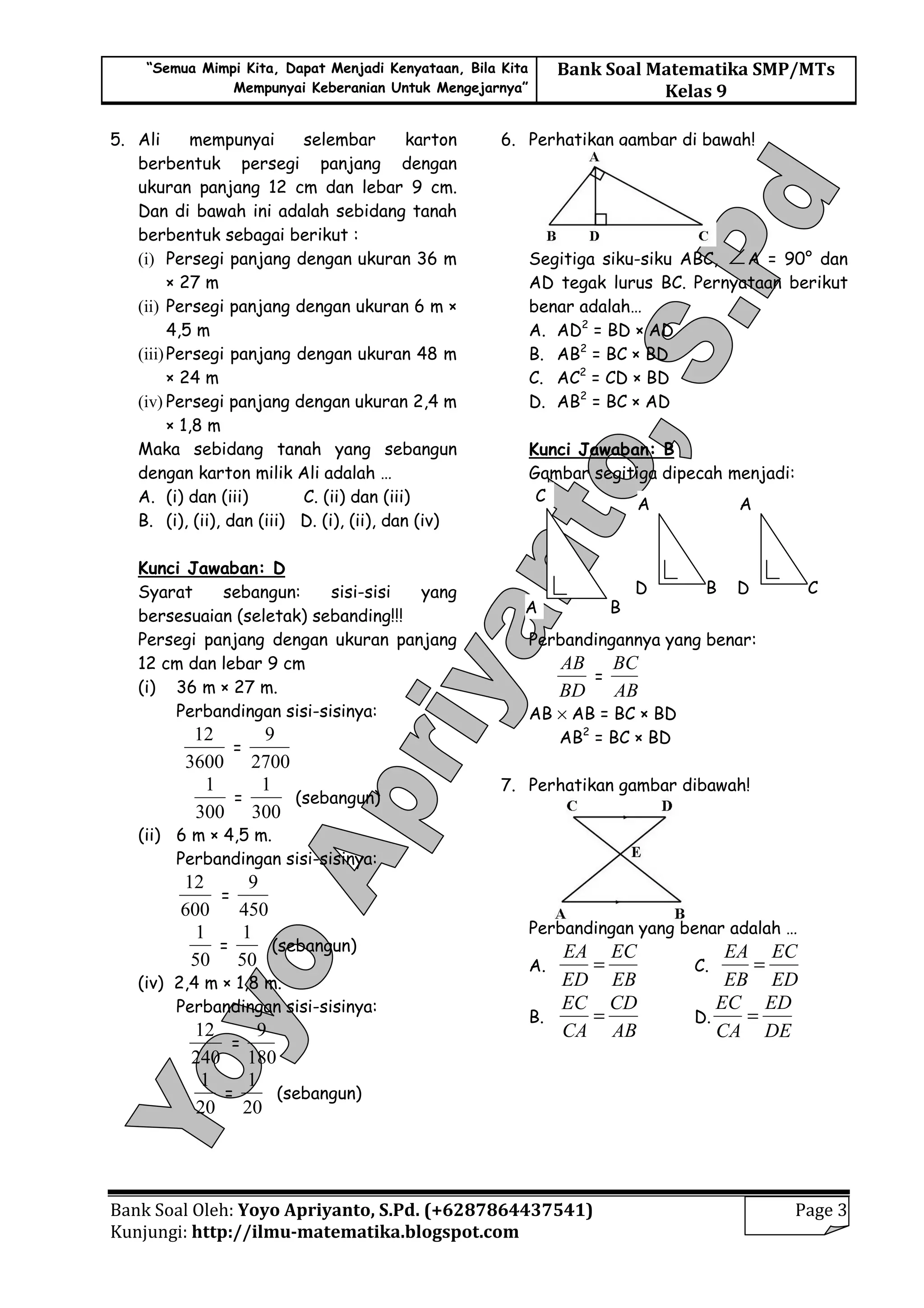 Bank soal-kesebangunan-kekongruenan | PDF