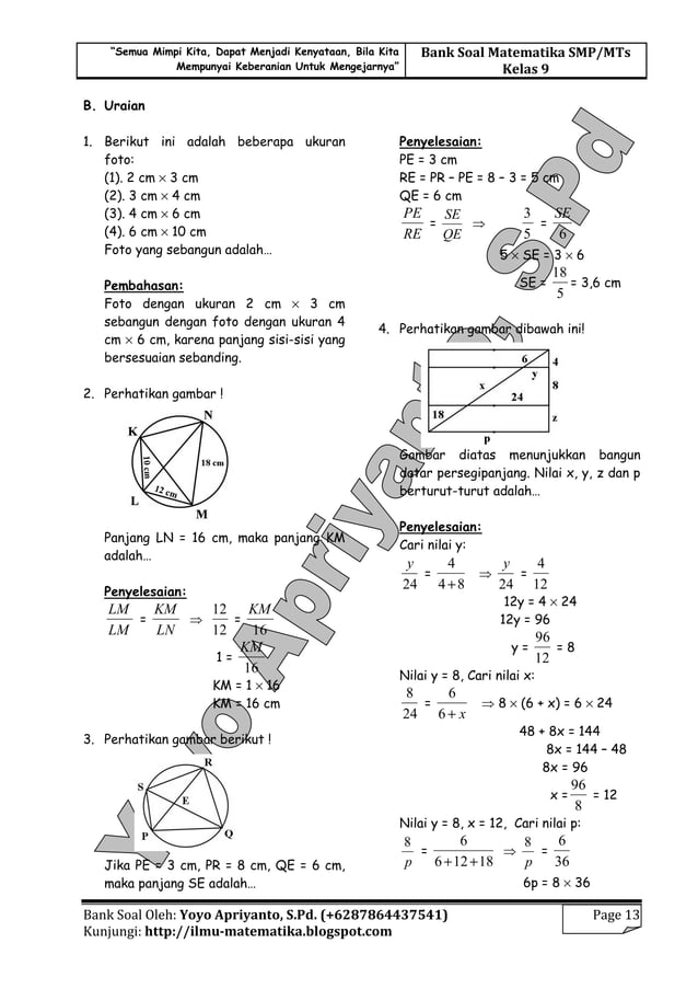 Bank soal-kesebangunan-kekongruenan | PDF