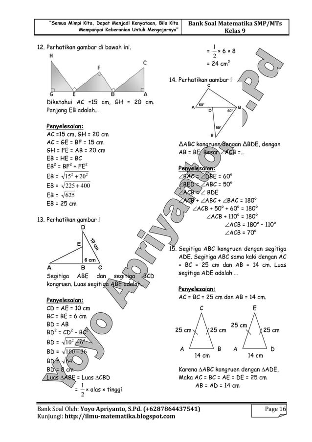Bank soal-kesebangunan-kekongruenan | PDF
