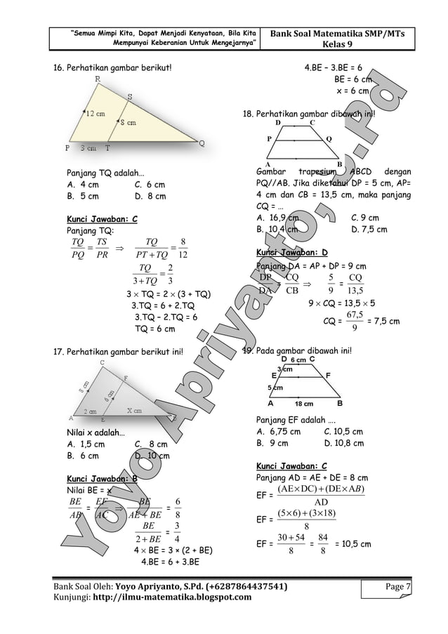 Bank soal-kesebangunan-kekongruenan | PDF