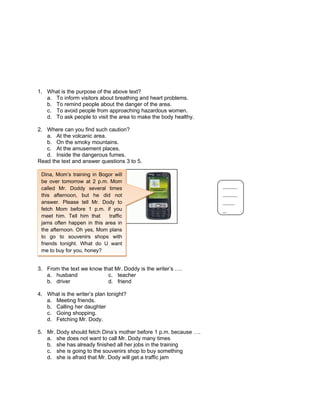 Bank soal-short-functional-texts (1) | DOC