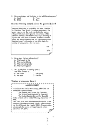 Bank soal-short-functional-texts (1) | DOC