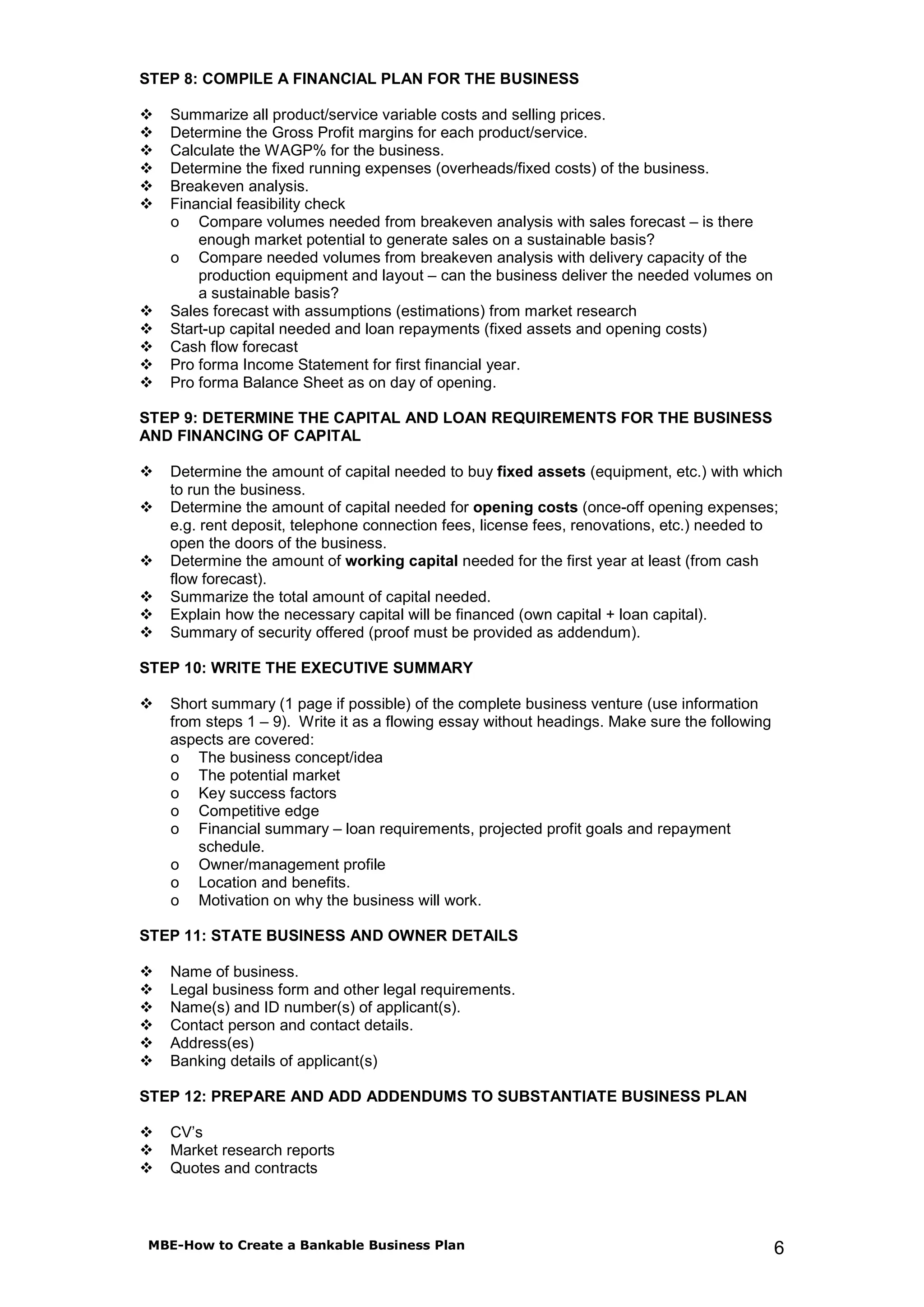 TEMPLATE OF A BANKABLE BUSINESS PLAN DOCUEMNT | PDF