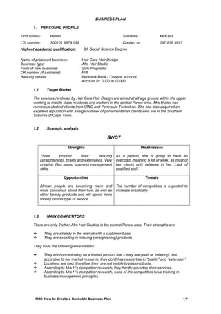 TEMPLATE OF A BANKABLE BUSINESS PLAN DOCUEMNT | PDF