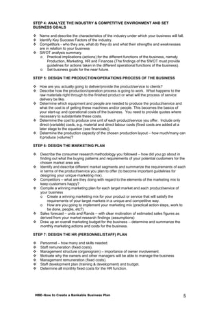 TEMPLATE OF A BANKABLE BUSINESS PLAN DOCUEMNT | PDF