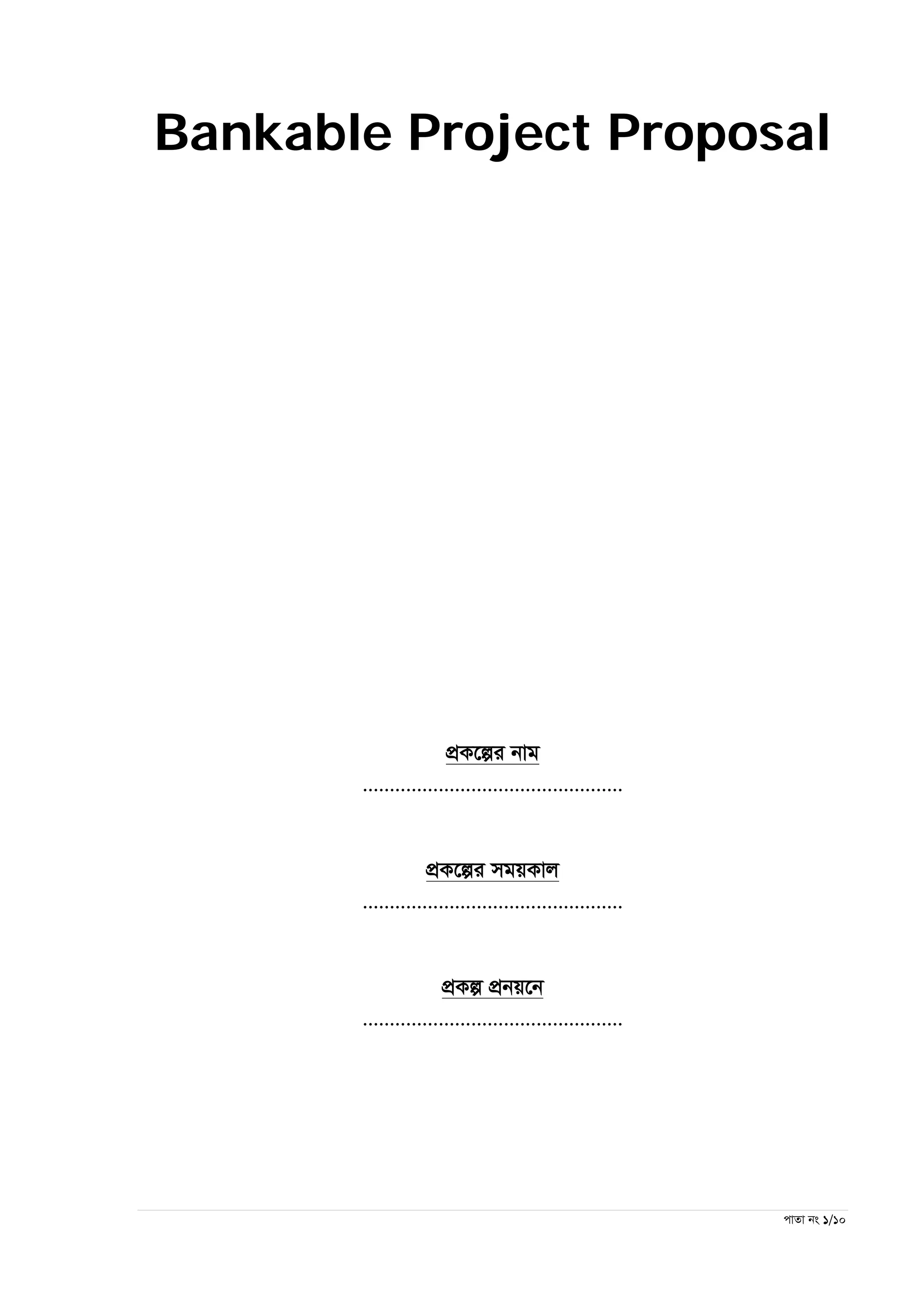 Bankable business proposal format | PDF