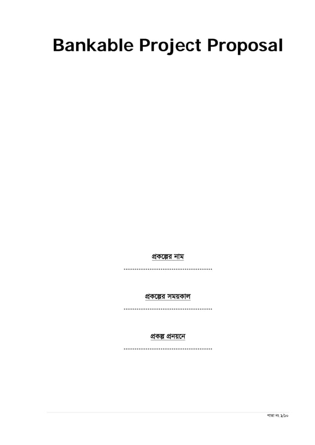 Bankable business proposal format | PDF