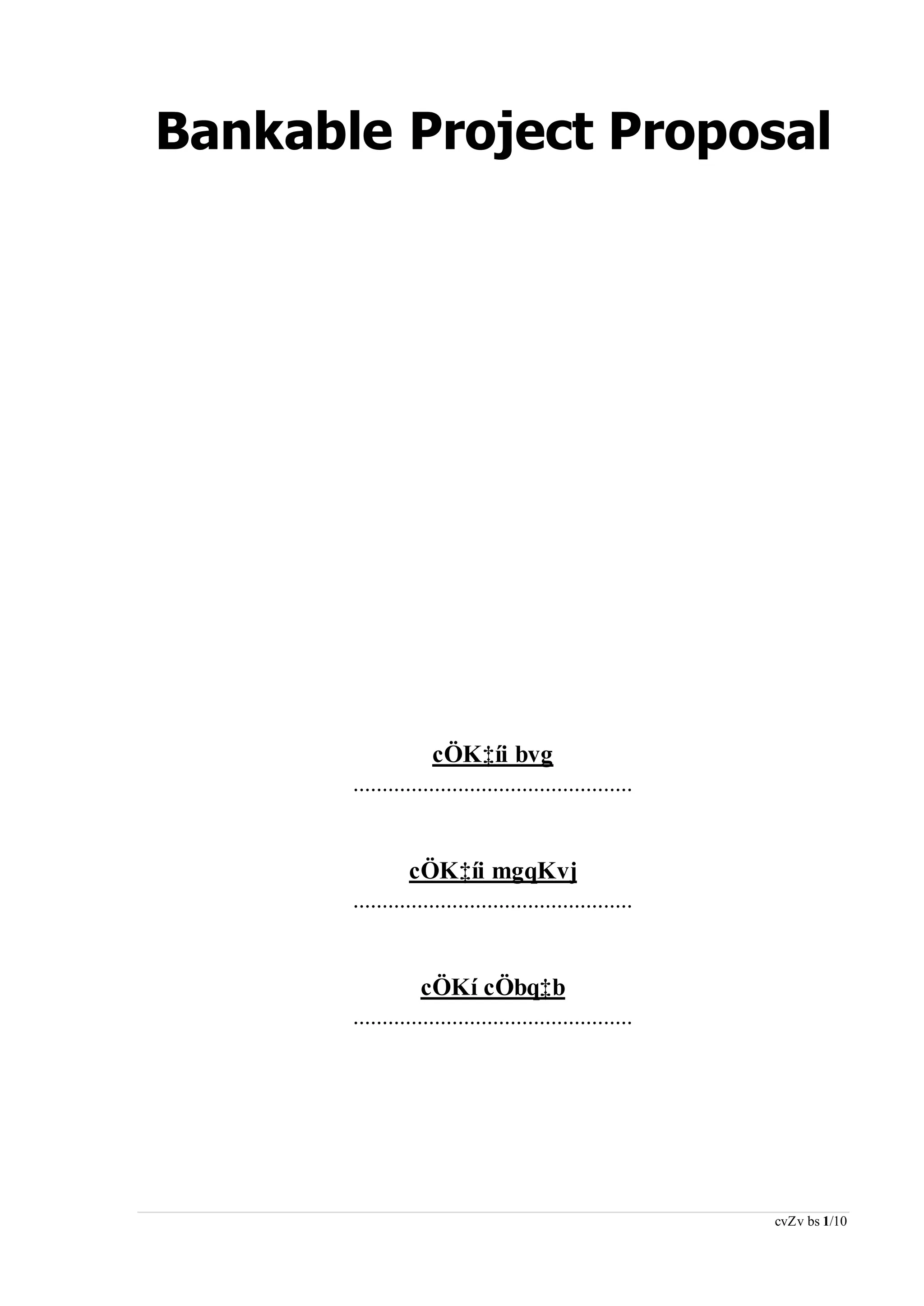 Bankable business proposal format | DOCX