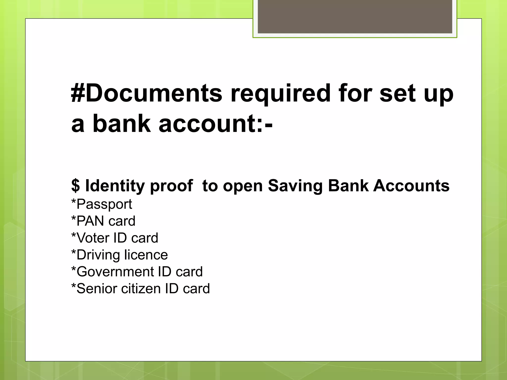 Bank accounts | PPTX