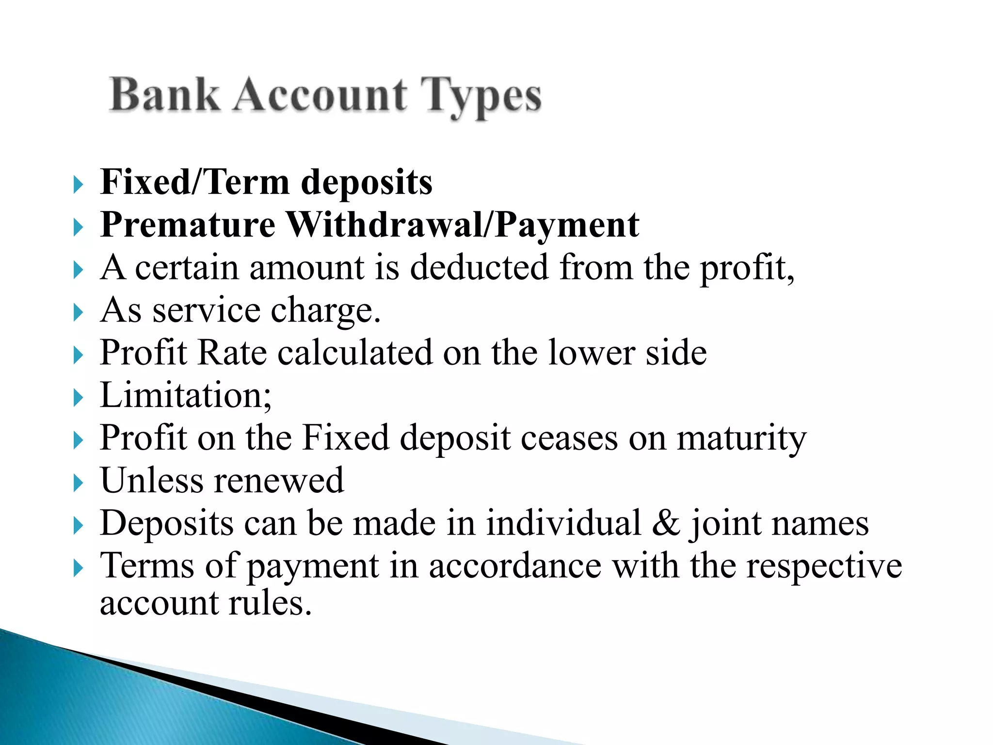 Bank Account Types | PPTX