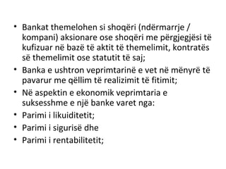 Banka dhe punet bankare | PPT