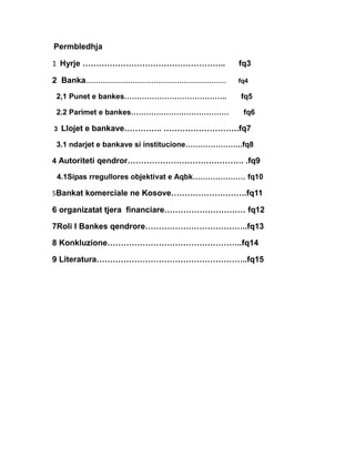 Banka dhe punët bankare | DOC