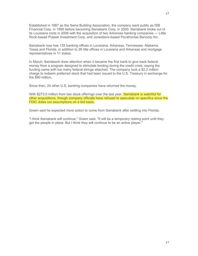 Bank Articles M & A 04-20-2010 | PDF | Mergers and Acquisitions ...