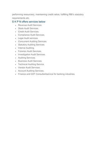 Bank Audit | PDF | Business Accounting & Finance | Business