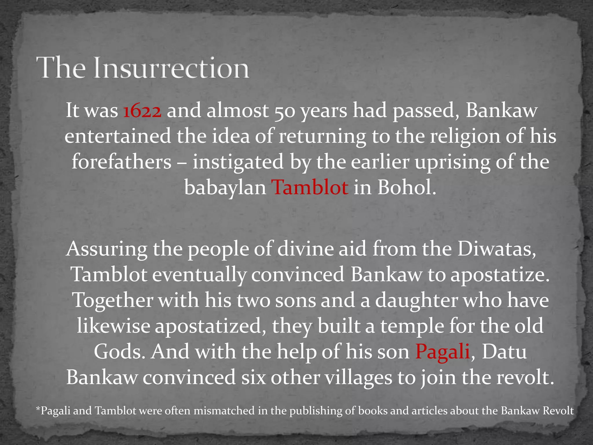 Bankaw religious uprising | PPTX