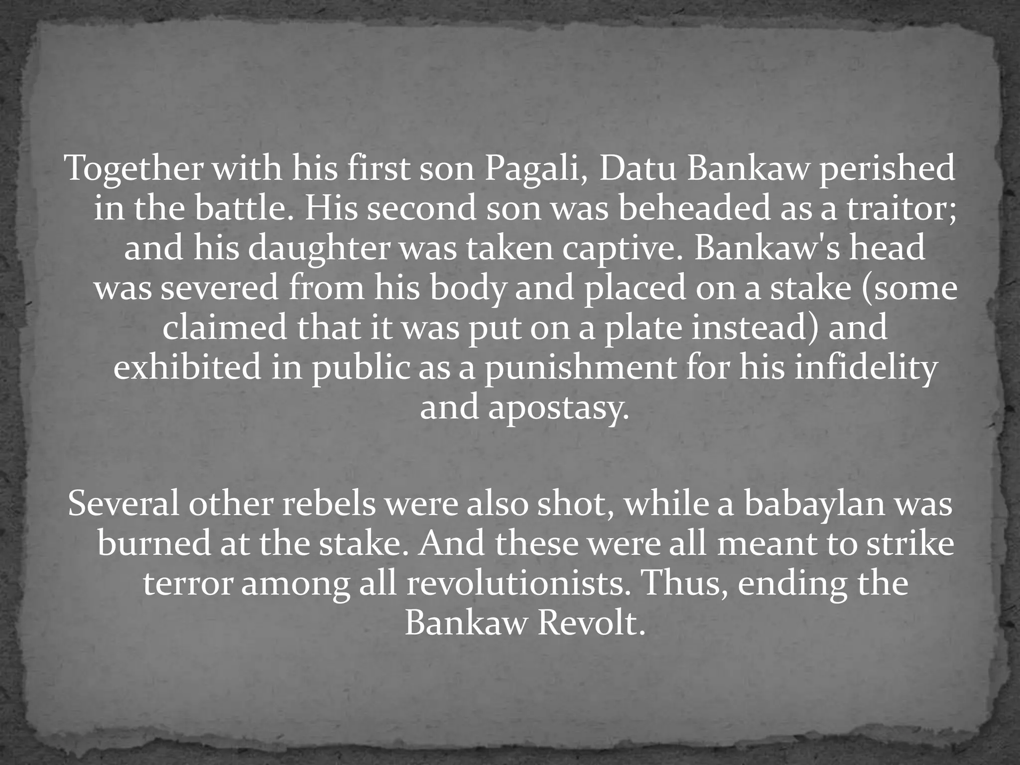 Bankaw religious uprising | PPTX