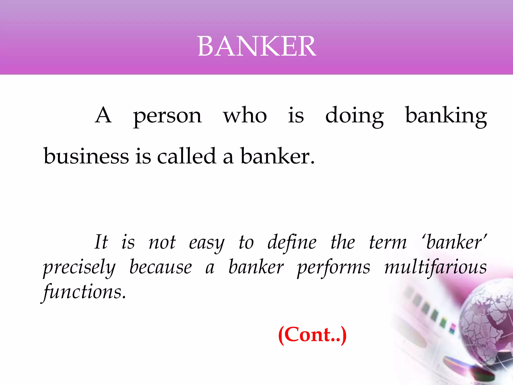 Bank, Banker and Banking | PPTX