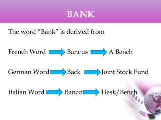 Bank, Banker and Banking | PPTX