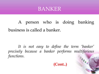 Bank, Banker and Banking | PPTX