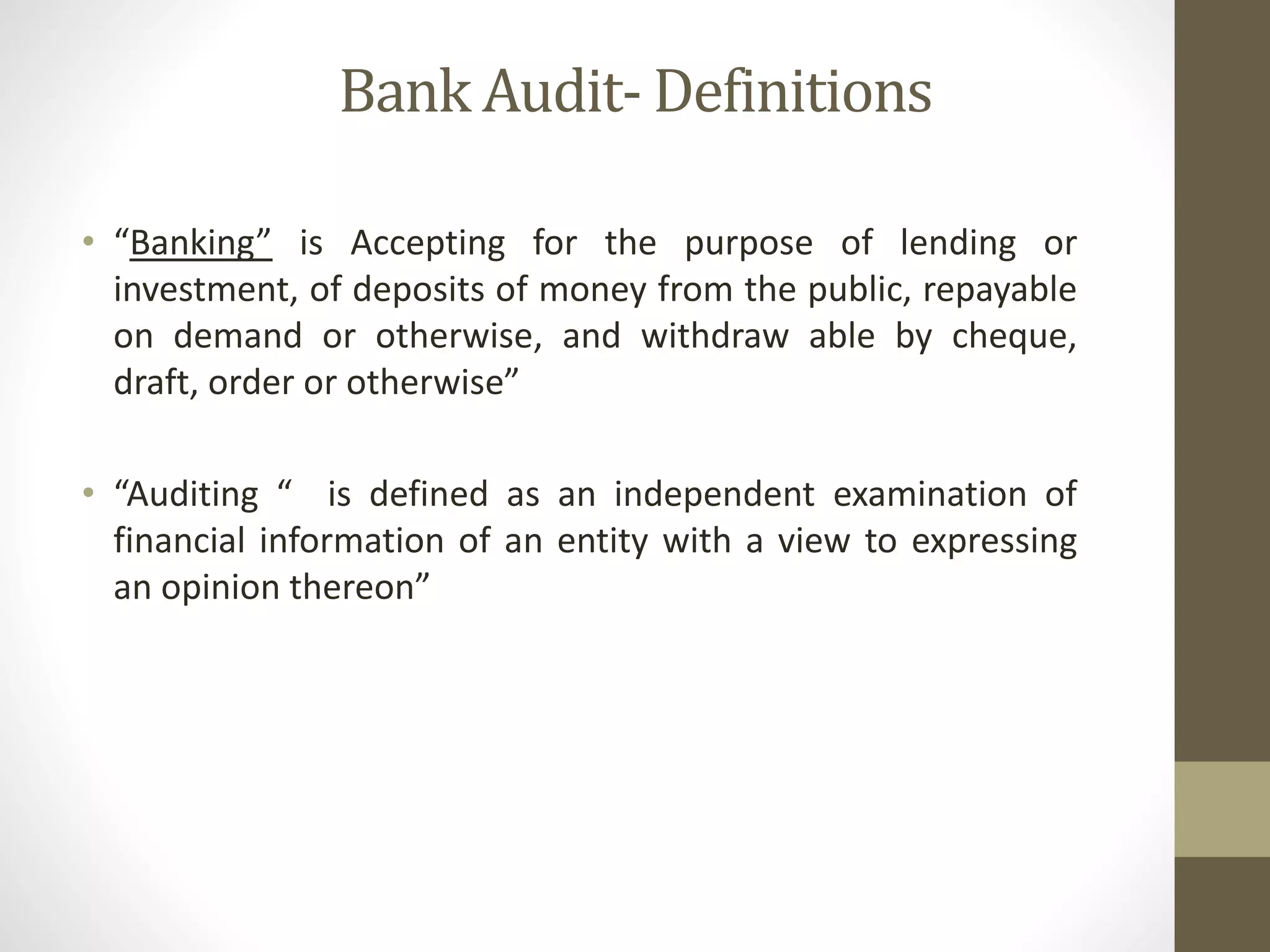 Bank branch audit | PPTX