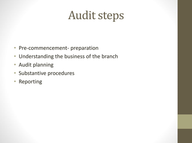Bank branch audit | PPTX