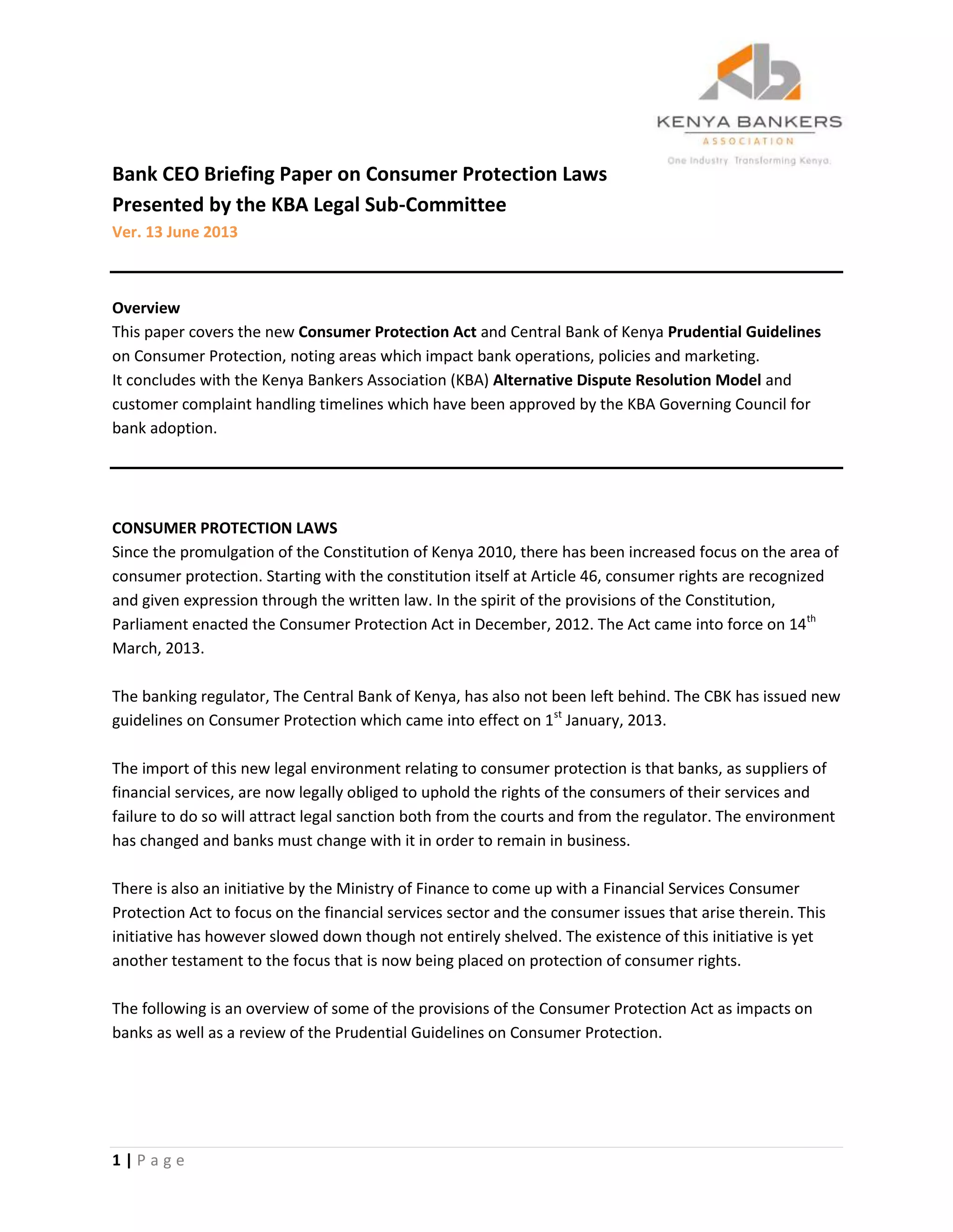 Consumer Protection Act Brief | PDF