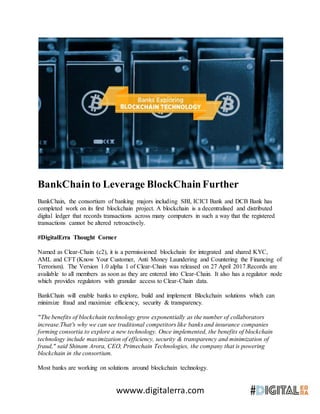 Bank chain to leverage blockchain further | PDF