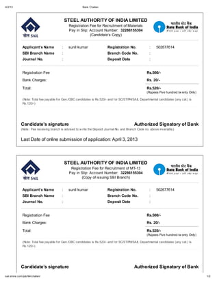 Bank challan | PDF | Business Banking & Finance | Business