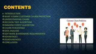 BANK CUSTOMER CHURN predictio mkini projectn | PPTX