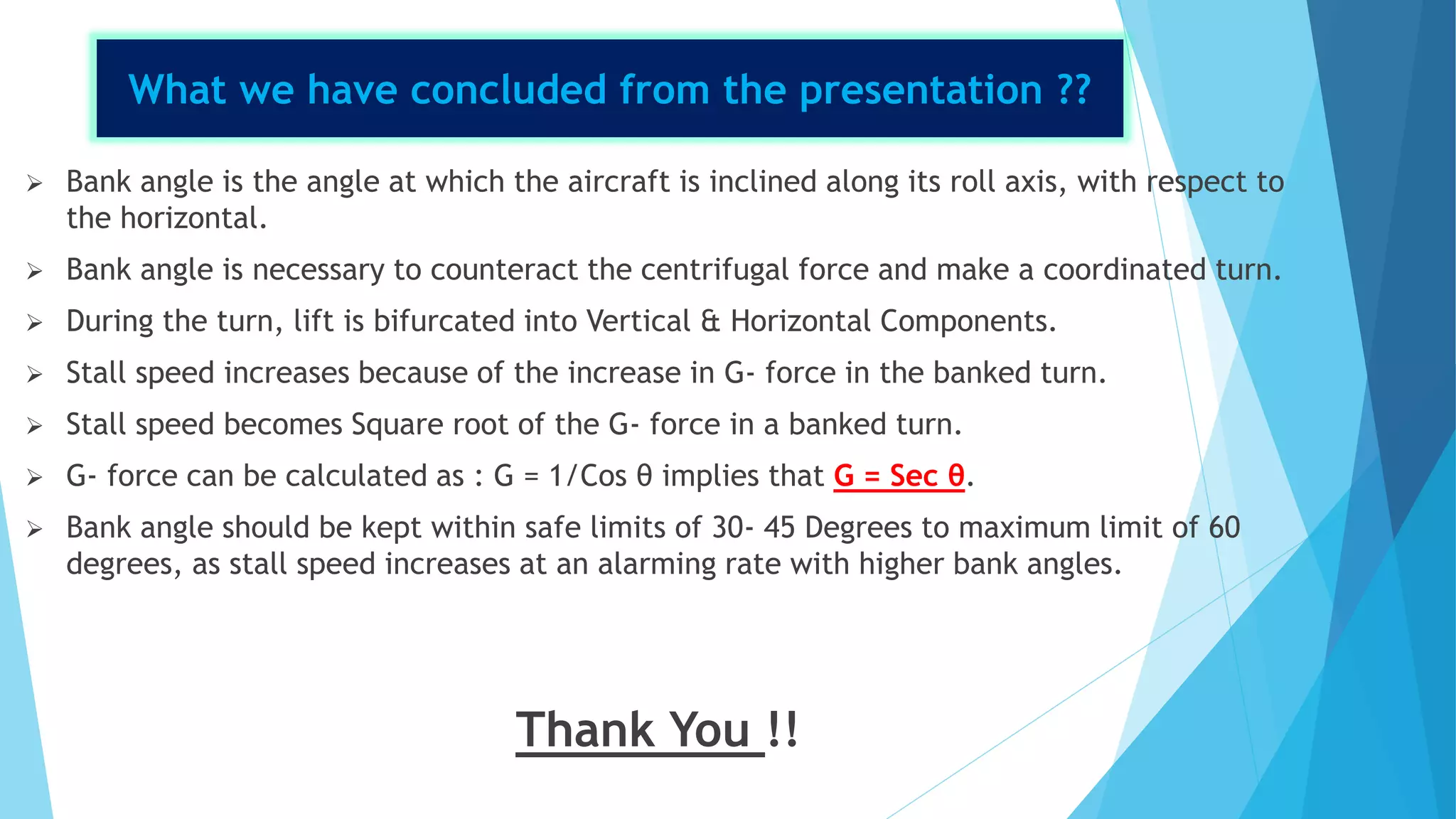 Banked turn and its effects on Stall speed of an Airplane | PPTX