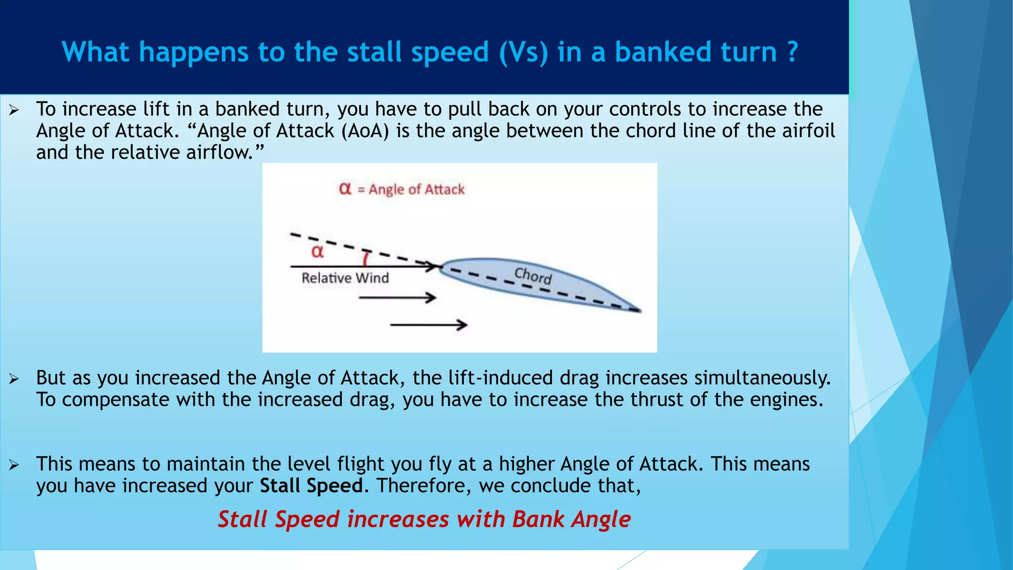 Banked turn and its effects on Stall speed of an Airplane | PPTX