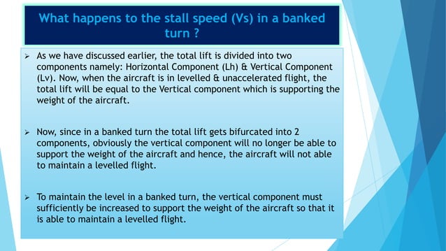 Banked turn and its effects on Stall speed of an Airplane | PPTX