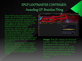 Bank and Epgp Lootmaster | PPTX | Roleplaying Games | Games and Puzzles