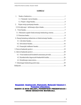 Banke pojam i vrste 2 | DOC