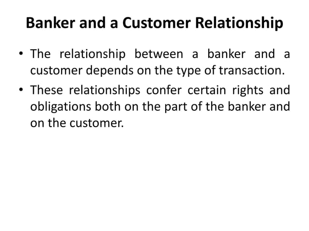 Banker and Customer Relationship | PPTX