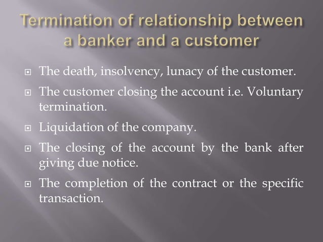 Banker and customer relationship | PPT