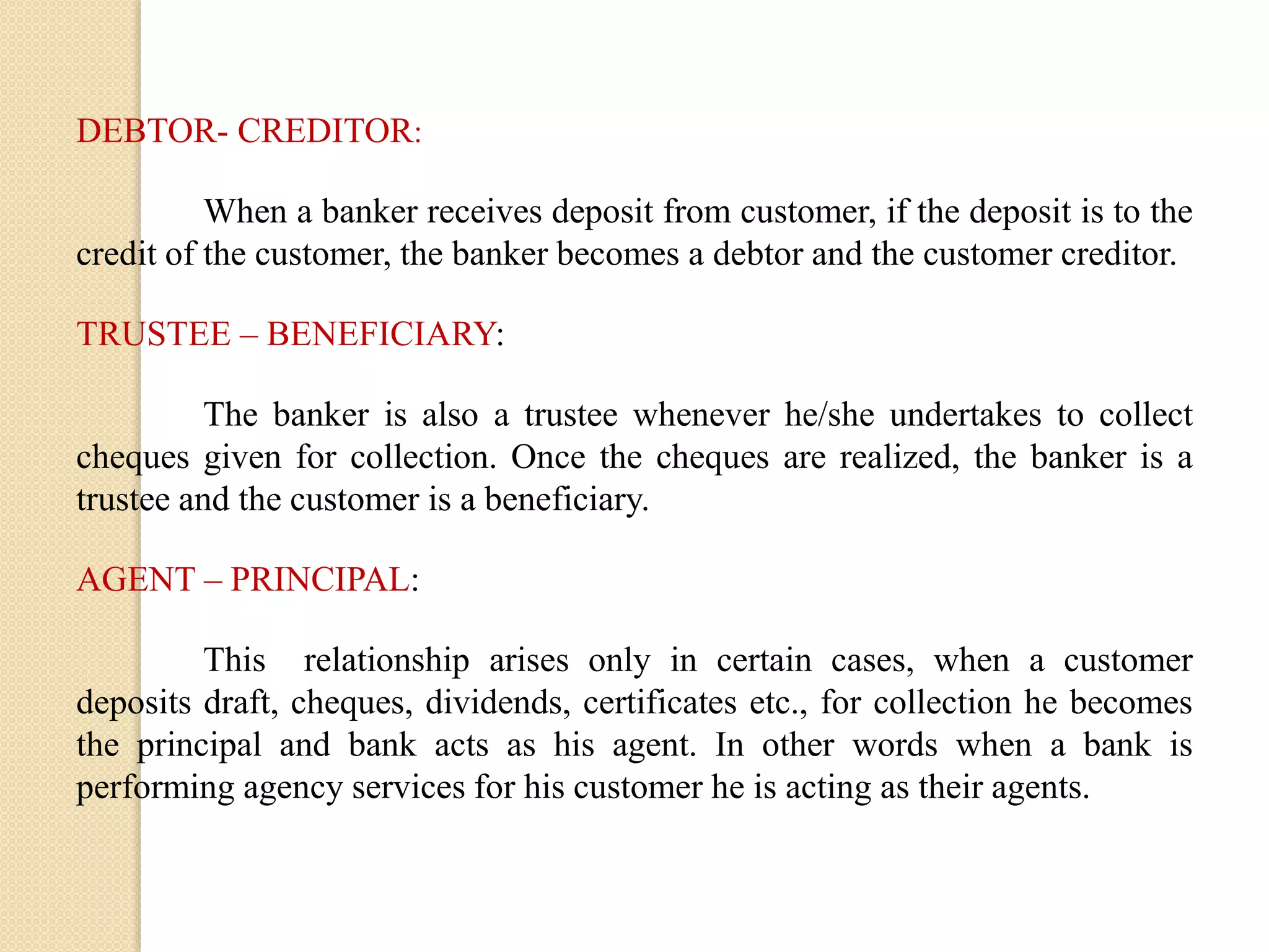 Banker and customer relationship (ppt) | PPTX