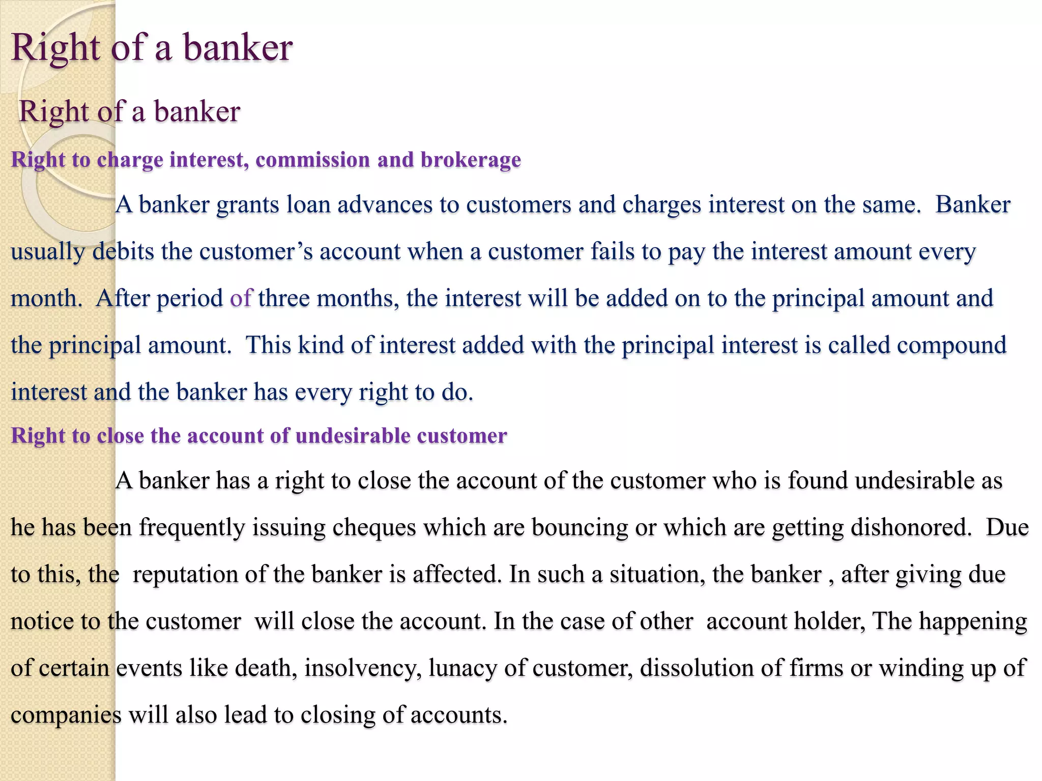 Banker and customer relationship (ppt) | PPTX
